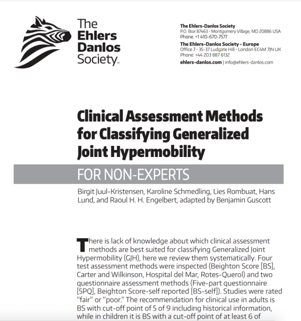 Clinical Assessment Methods for Classifying Generalized Joint ...